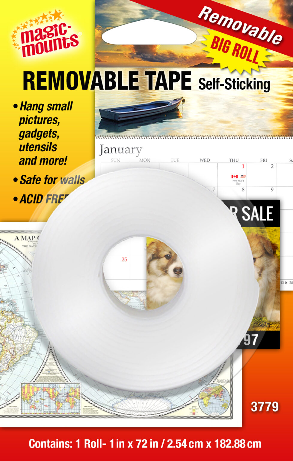 Removable Tape 1" x 72" #3779 | Magic-Mounts®