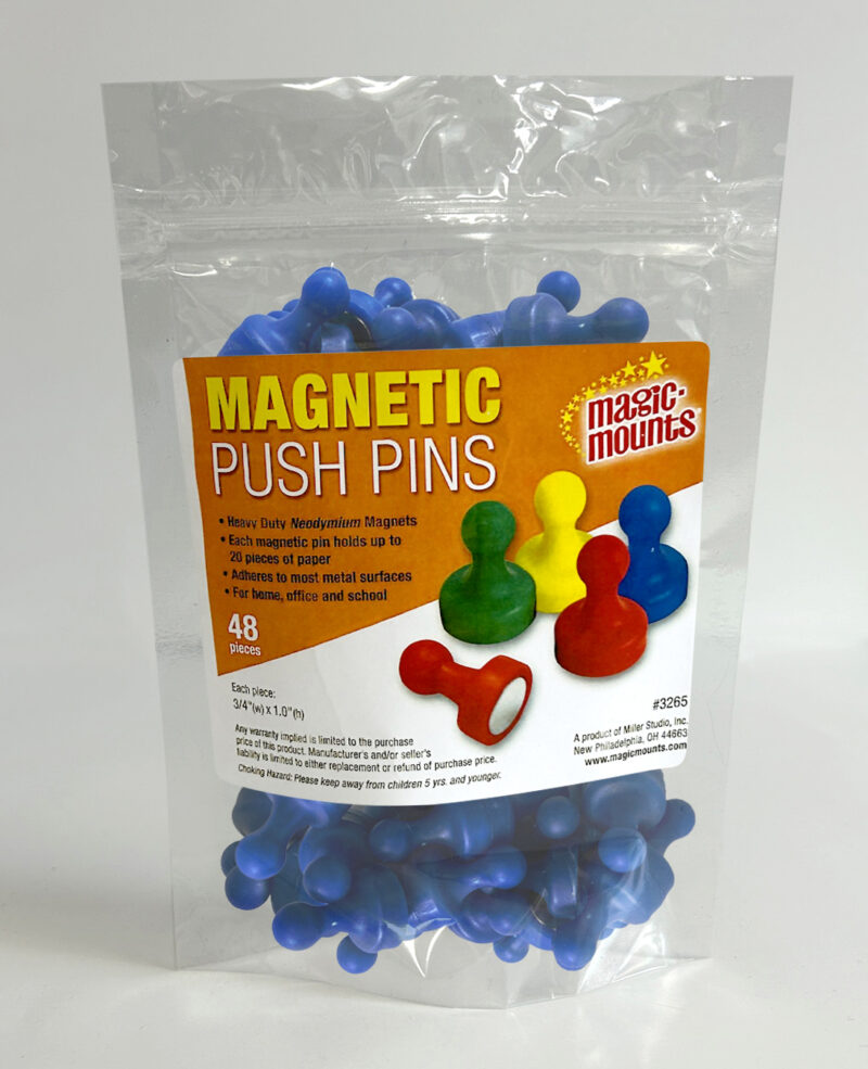 Magnetic Push Pins Blue 24 pcs #3264B | Magic-Mounts®